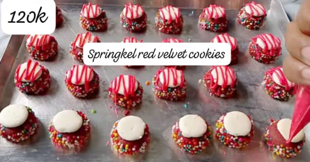 Resep Springkel Red Velvet Cookies oleh Azura kaylalita - Cookpad