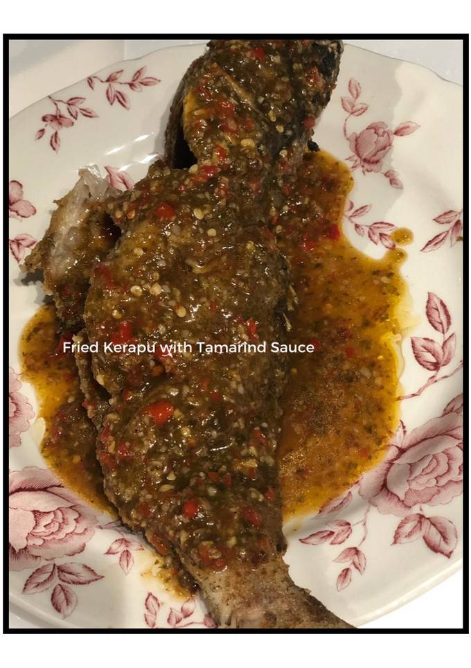 Resipi Fried Kerapu with Tamarind Sauce oleh Audrey J - Cookpad