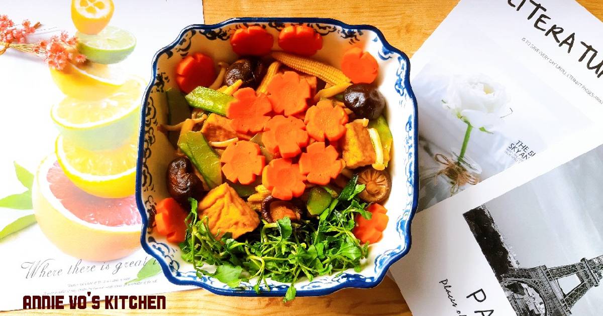 Cách Làm Món Đậu hũ xào rau củ của Annie Vo - Cookpad