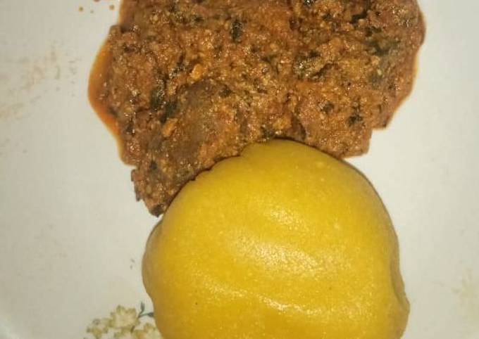 Eba With Egusi Soup Recipe By Halima Abubakar Cookpad