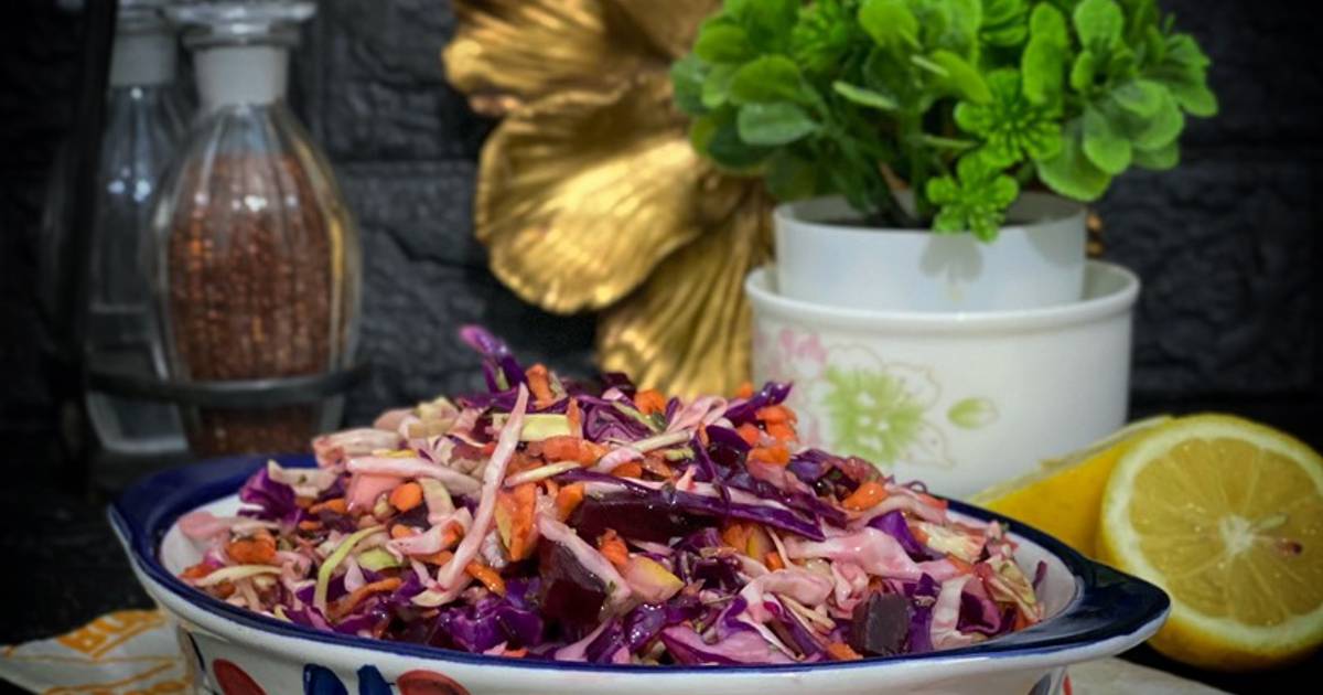 طريقة عمل سلطة الملفوف والشمندر على اصولها بطريقة سهلة وسريعة من rana.f ...