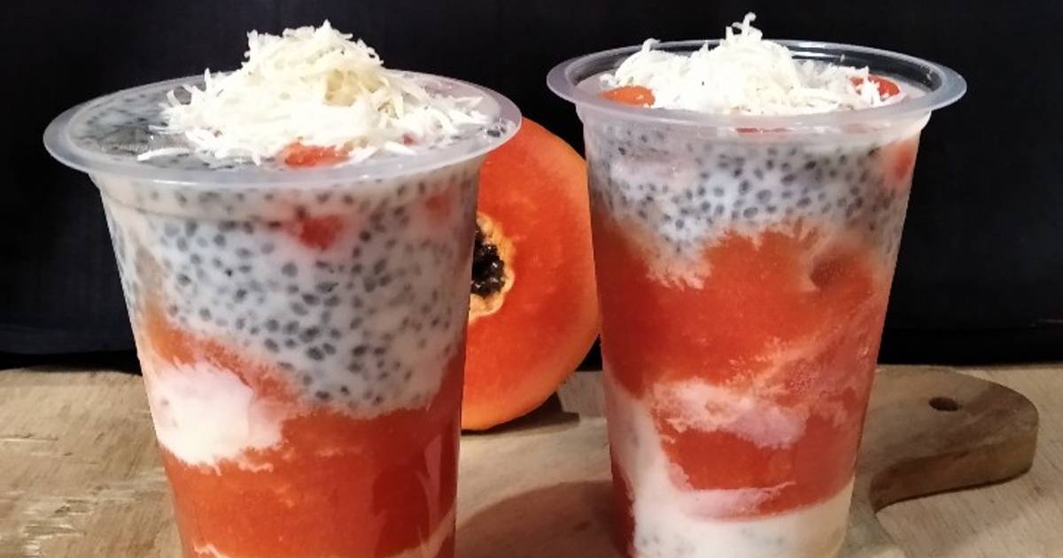 Resep *Es Pepaya Susu Selasih* oleh ati dewanthi - Cookpad
