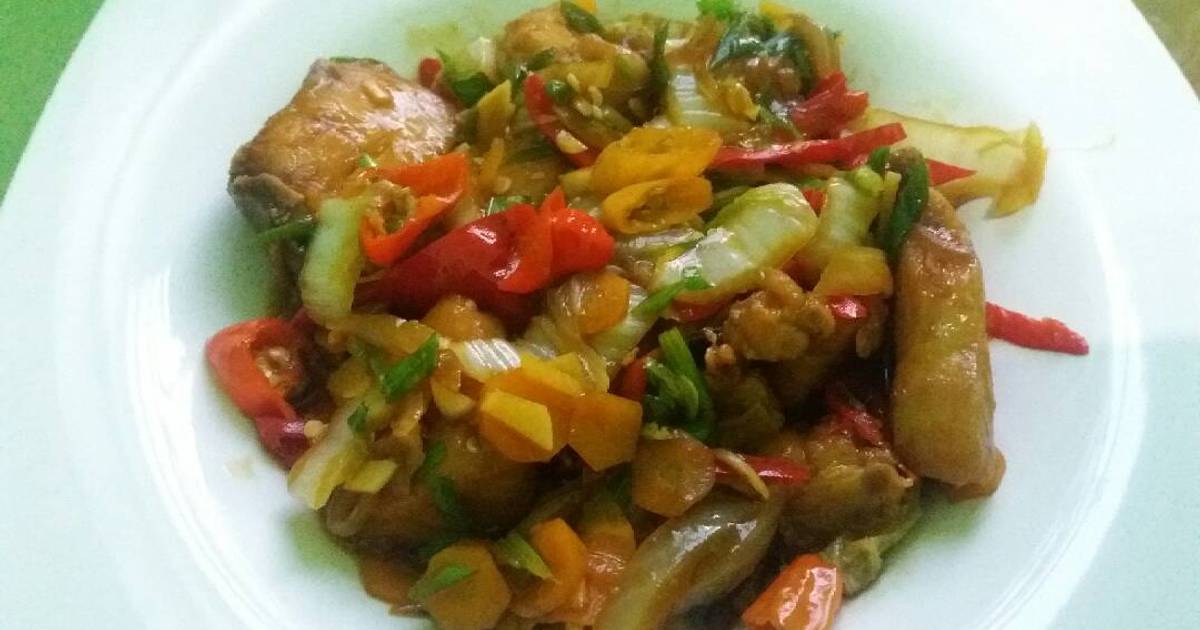 Resep Ayam Saos Kecap Plus Sayur oleh Diah Surya - Cookpad