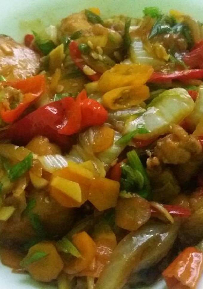 Resep Ayam Saos Kecap Plus Sayur oleh Diah Surya - Cookpad