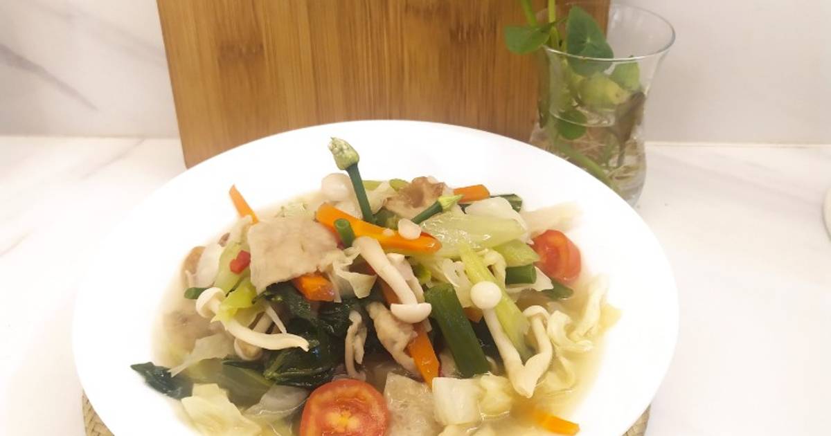 Resipi Sup Cendawan Putih dan sayur oleh Ani Delighted - Cookpad