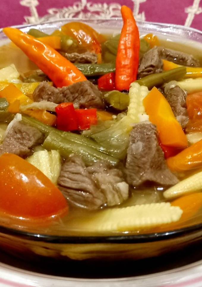 Resep ASEM-ASEM DAGING SAPI (Dengan aneka sayuran) oleh CikGu Er - Cookpad