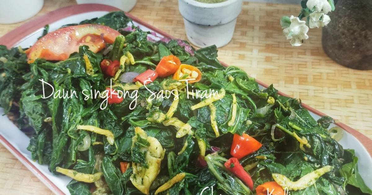 Resep Daun Singkong Saos Tiram Oleh Chiensyn Kuliner Cookpad