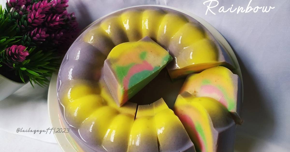 Resep Puding Roti Rainbow oleh Lailazegaff - Cookpad