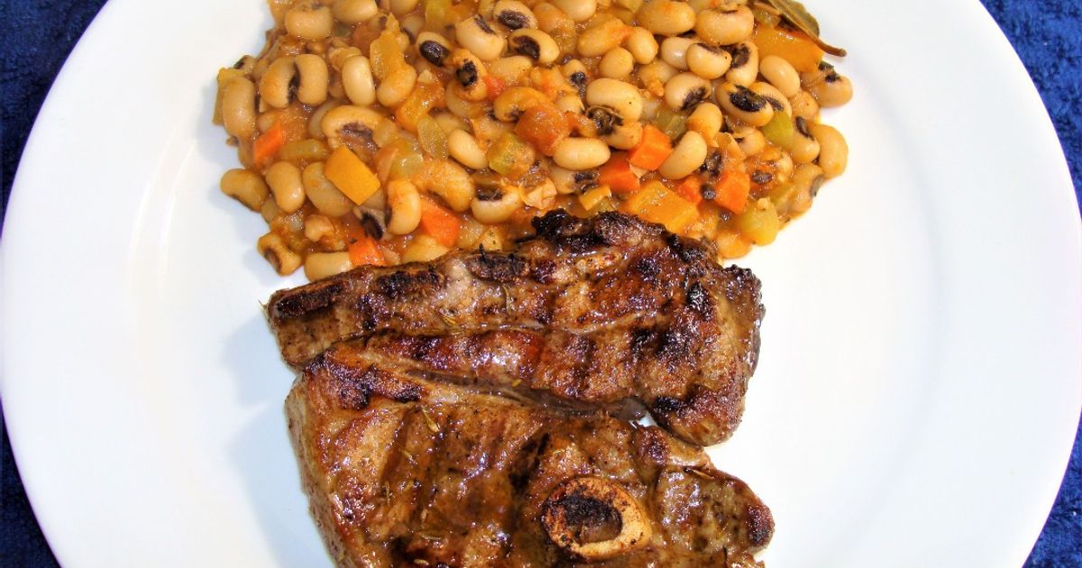 Grilled Cajun Lamb Chops And Black Eye Peas. Jon Style Recipe By Jon ...