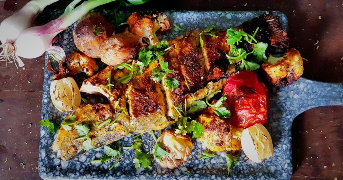 Rickta Dutta দ্বারা গ্রিলড গার্লিক ভেটকি ফিস (Grilled Garlic Bhetki Fish Recipe In Bengali ...