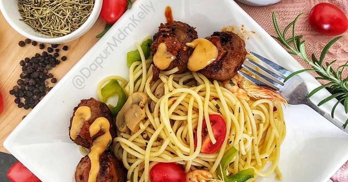 Resipi Aglio Olia With Meatball Blackpepper #Phopbylinimohd oleh Mdm ...