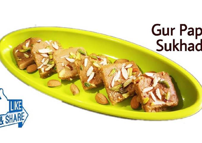 Gur papdi (Sukhadi) Recipe by Sunita Sahu - Cookpad