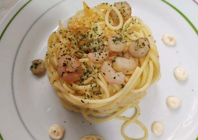 Spaghetti con gambas al ajillo Receta de La cocina de Virgi- Cookpad