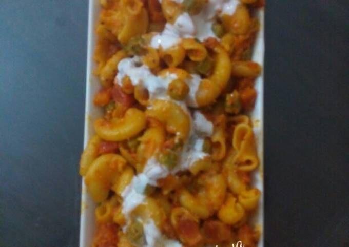 Cheesy veg. macroni pasta Recipe by Sangeeta - Cookpad