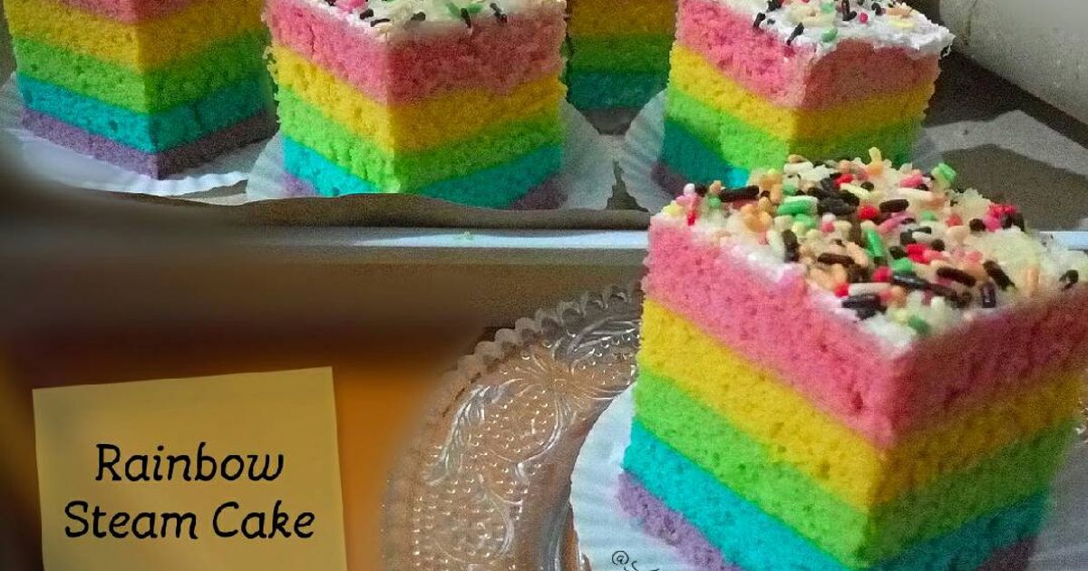 Resep Rainbow Steam Cake Ny. Liem oleh Airin (Ummu Aina) - Cookpad