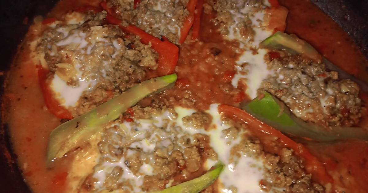Morrones rellenos con carne picada - 61 recetas caseras- Cookpad