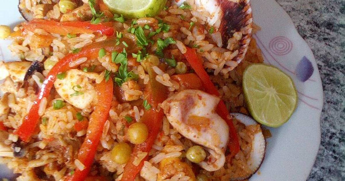 Arroz con mariscos Receta de Mercedes Huaman Flores- Cookpad