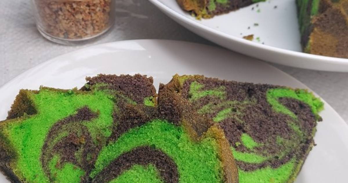 Resep 88. Marble Cake Pandan Ketan Hitam oleh Noona Hilda ️ - Cookpad
