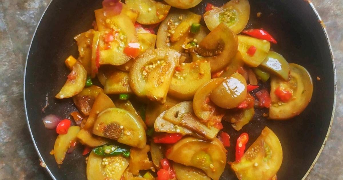 Resep Tumis Terong Lalap Cabe Tomat oleh Mama Rara - Cookpad