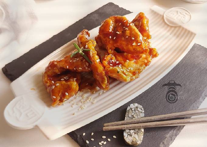 Resep Dak-GangJeong 닭강정 || Sweet Crispy Korean Fried Chicken oleh ...