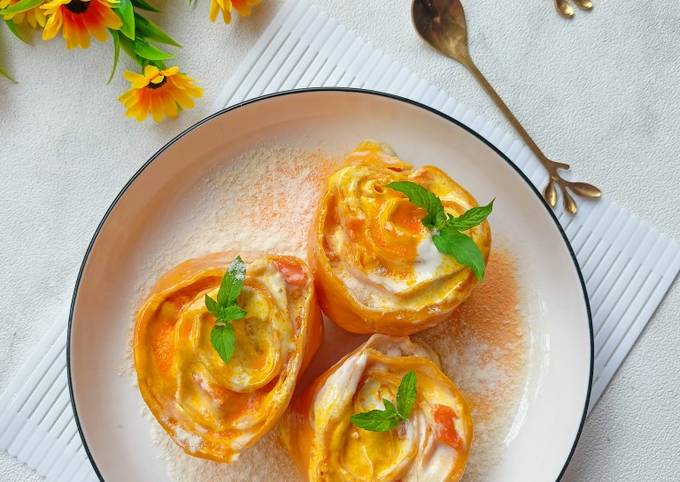 Resep Mango Cheese Towel Crepe Rolls oleh Ken - Cookpad