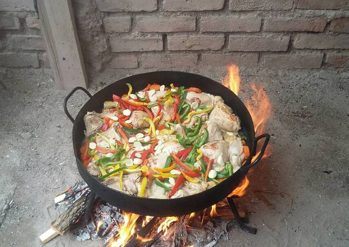 Pollo al disco Receta de Marcos Basaez- Cookpad