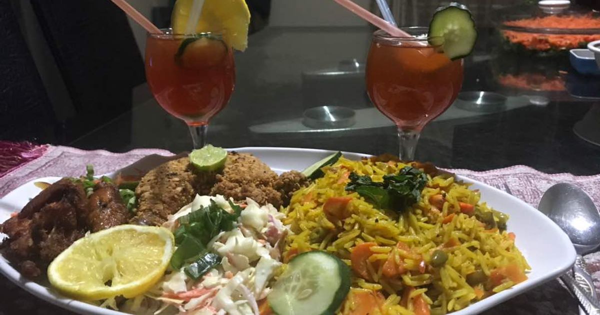 Basmatic Jollof Rice With Kfc & Salad Recipe by Mato's Favorite Dishes ...