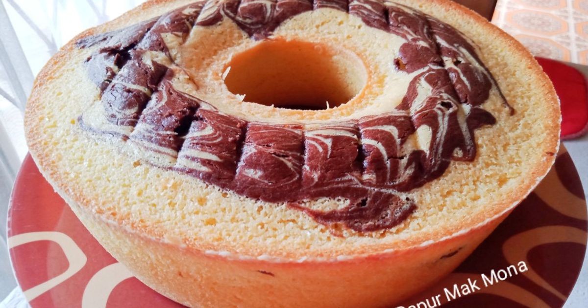 Resep Marble Cake Lembut No Mixer oleh Dapur Mak Mona - Cookpad
