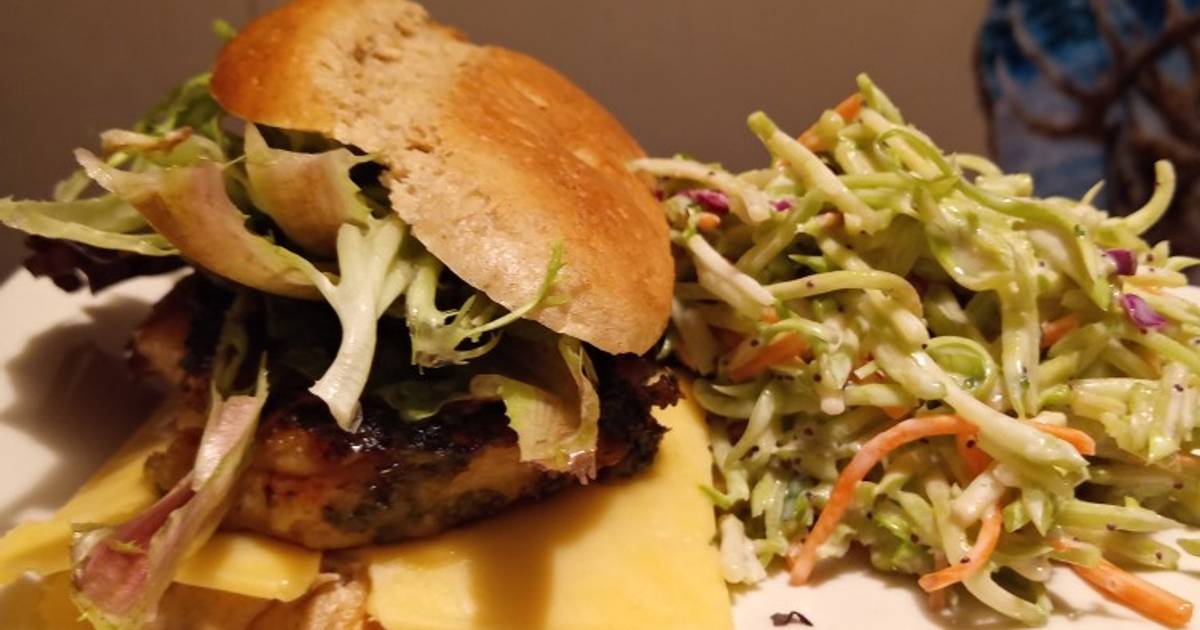 Grilled Chicken On Rye with Broccoli Slaw Recipe by Chris Chastain ...