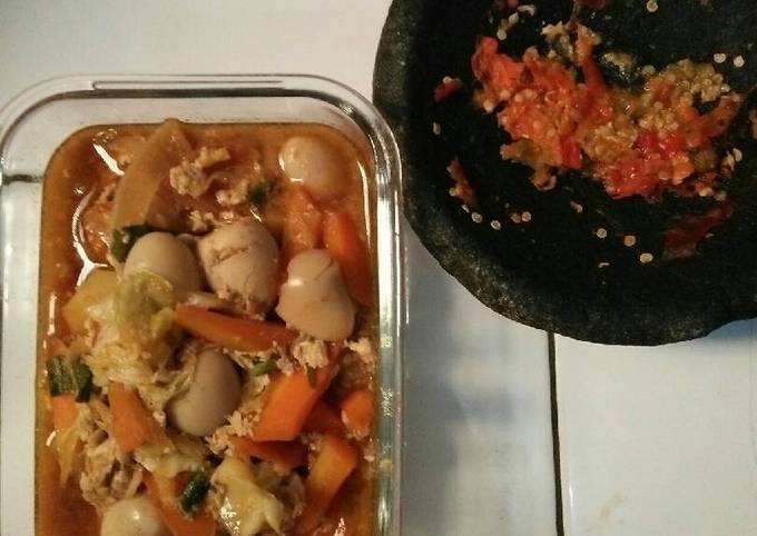 Resep Capcay kuah dengan sambal rawit domba oleh astrimur - Cookpad