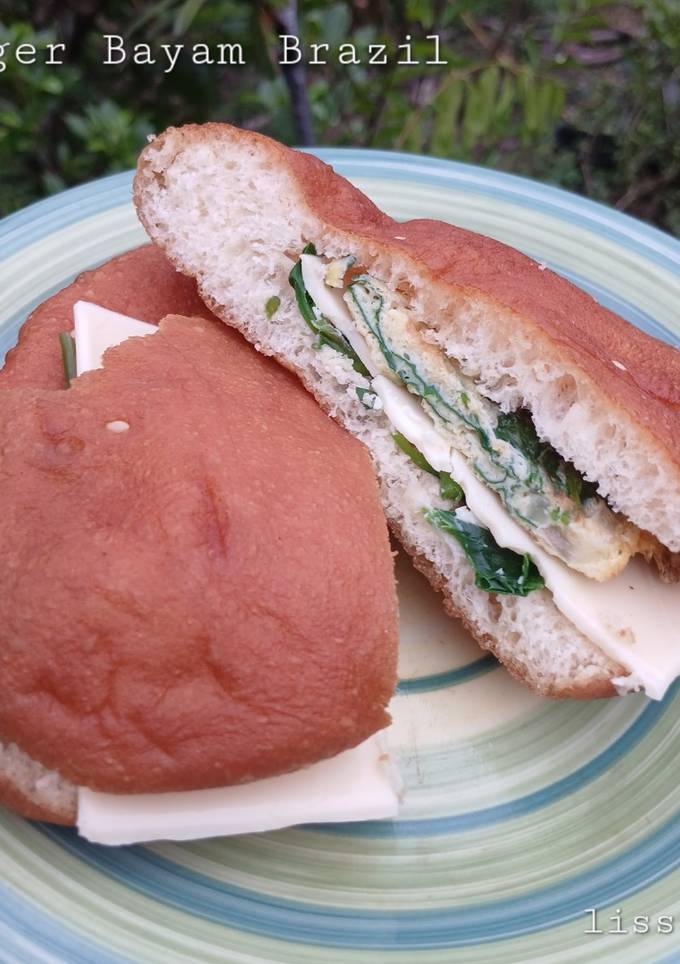 Resep Burger Bayam Brazil (Roti Boong isi Bayam Brazil) oleh Lissy Art ...
