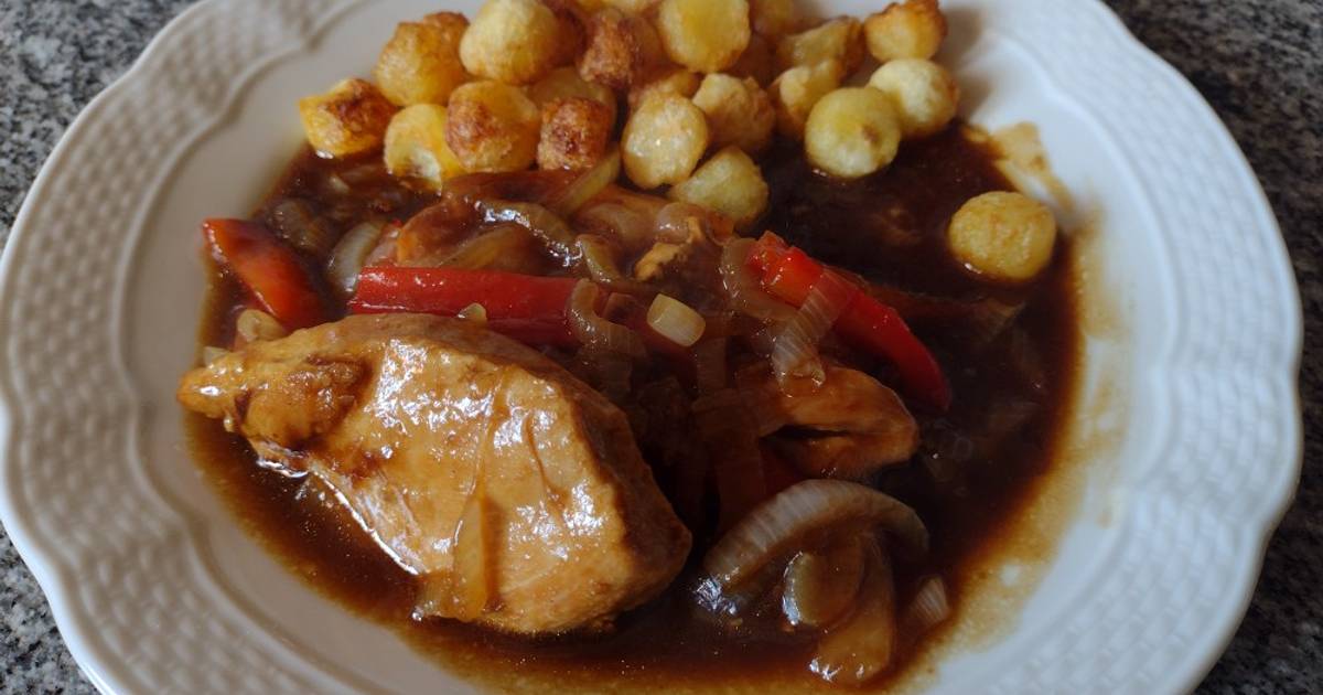 Pollo a la cerveza de Bigote Cocina Receta de Jorge Merlo- Cookpad