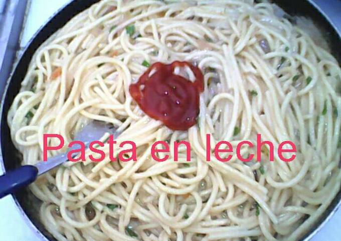 Rica pasta en leche Receta de otianaolmos1- Cookpad