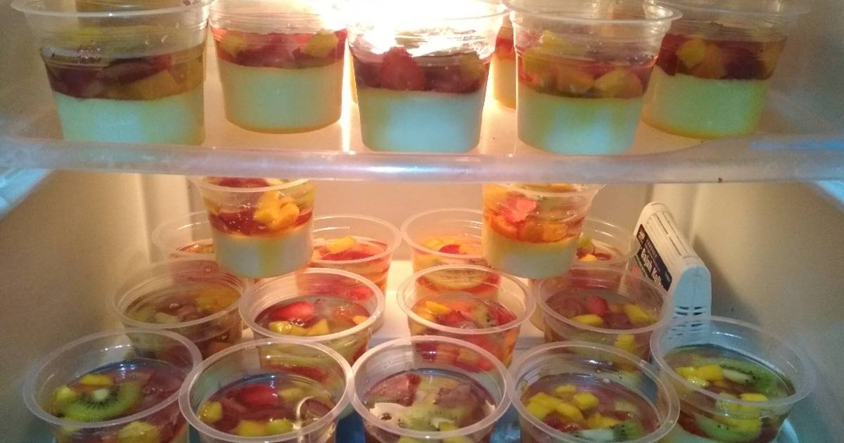Resep Pudding Sutra Tropical Fruit lapis jelly oleh Putri (Dapur Ryuna ...