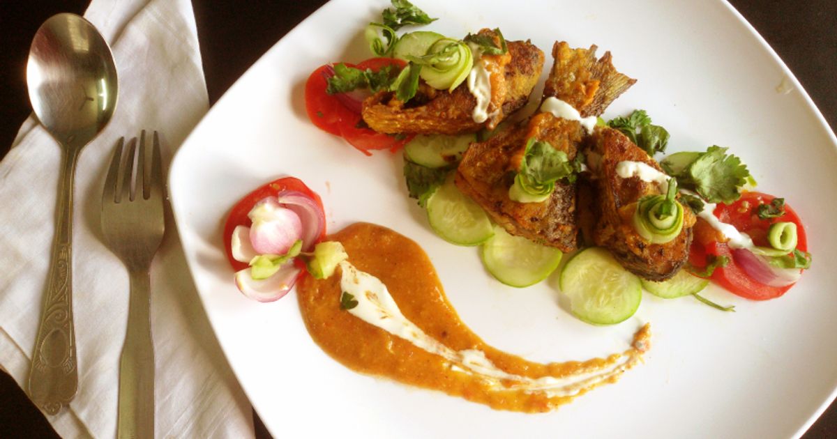 Ilish Fish Fry With Spicy Cream Coconut Sauce Recipe by Neelu B. - Cookpad