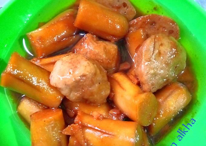 Resep Sosis bakso masak kecap oleh Mom Alkha - Cookpad