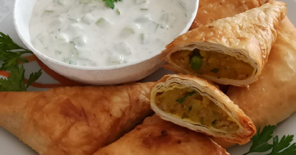 🇮🇳Indiai Samosa és A Raita Mártogatós | Magyarné Nyírő Kati receptje ...