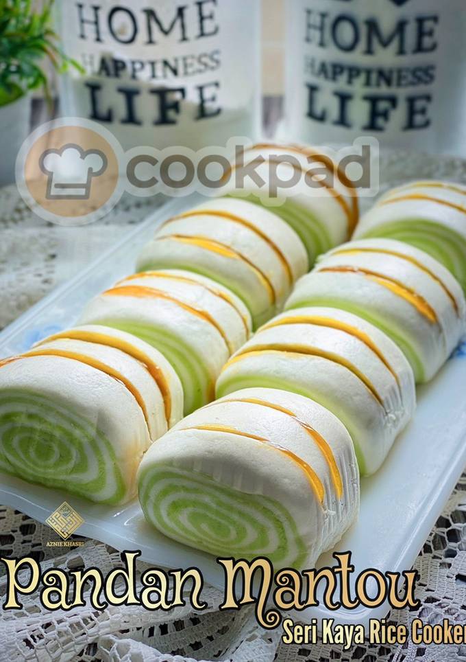 Resipi Pandan Mantou Seri Kaya (Rice Cooker) oleh Aznie Khasri - Cookpad