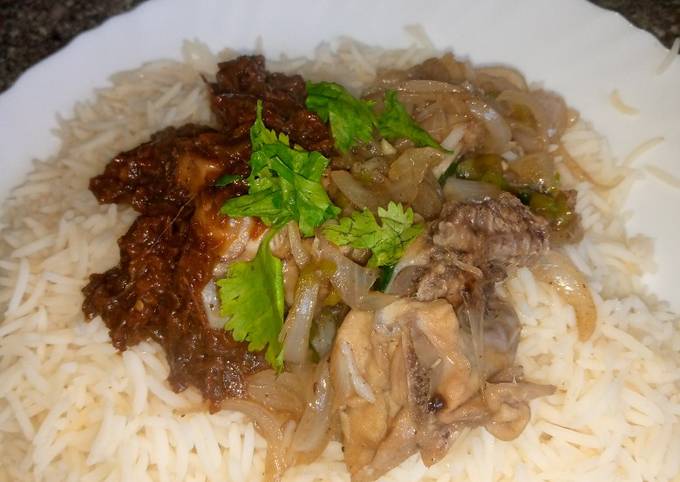 Basmati rice and stew with chicken source girki daga Khulsum Kichin And ...