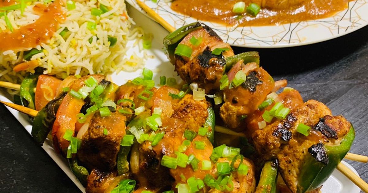 Chicken Shashlik With Fried Rice Recipe by Chef_From_Uae. - Cookpad