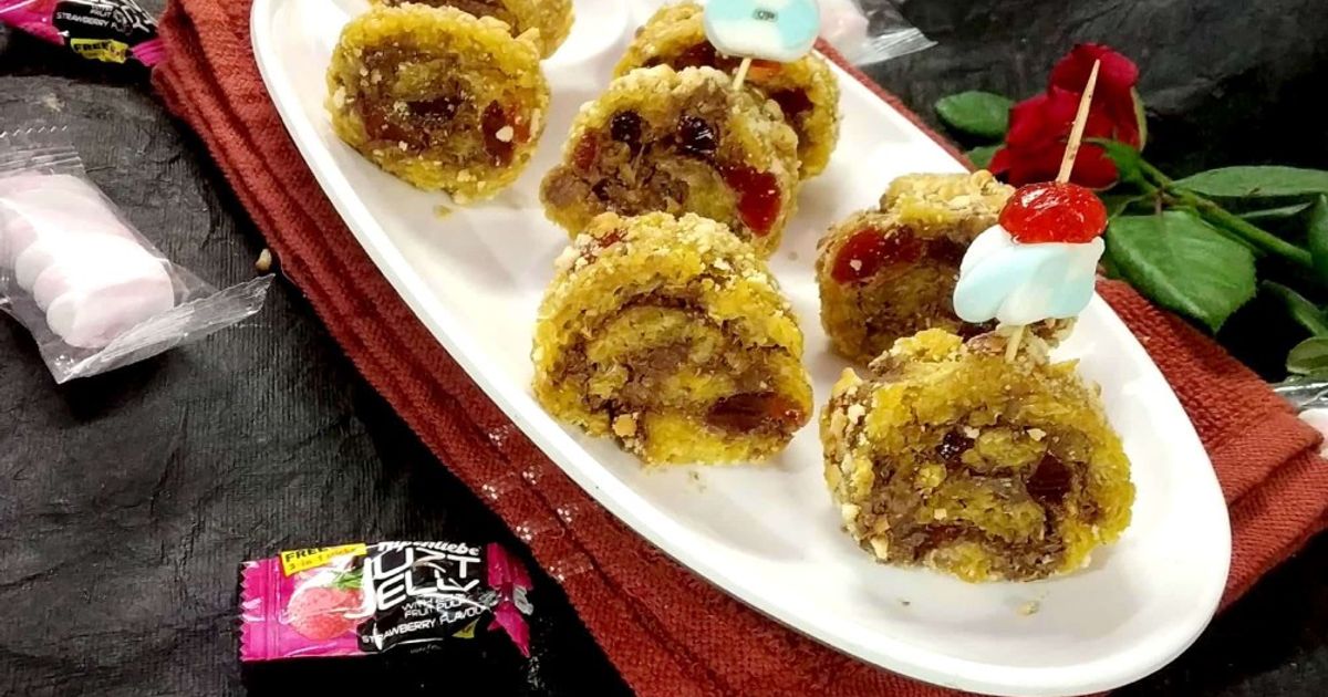 Mashmellow Jelly Rice Crisps Chocolate Rolls Recipe By Divya Konduri