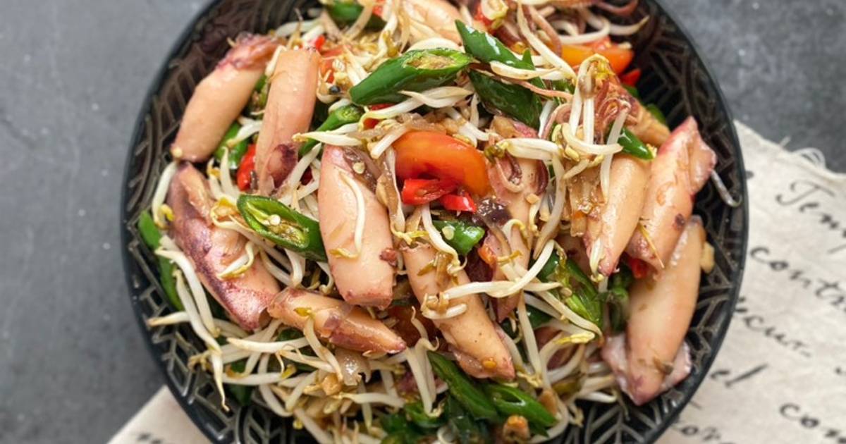 Resep Tumis Cumi Asin Cabe Ijo Toge oleh Rini Dwi Astuti - Cookpad