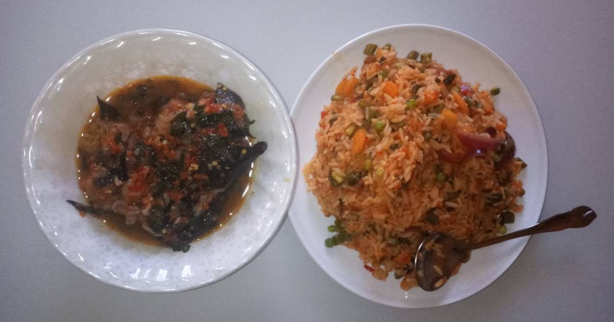 Vegetable jallof rice with catfish peppersoup Recipe by Asiya Farouk ...