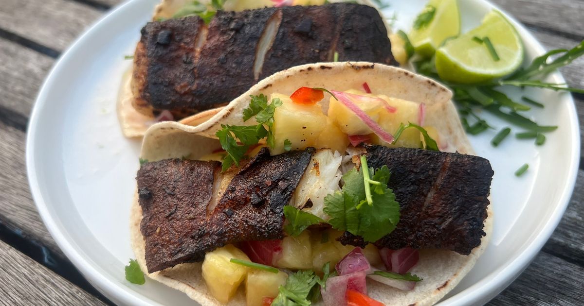 Monster Of The Sea Tacos With Ananas Cosmosus Salsa – Scottish Halibut ...