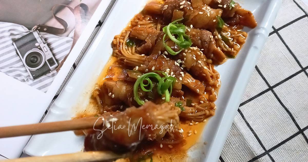 Resep Beef Enoki Roll oleh Setia Memasak - Cookpad