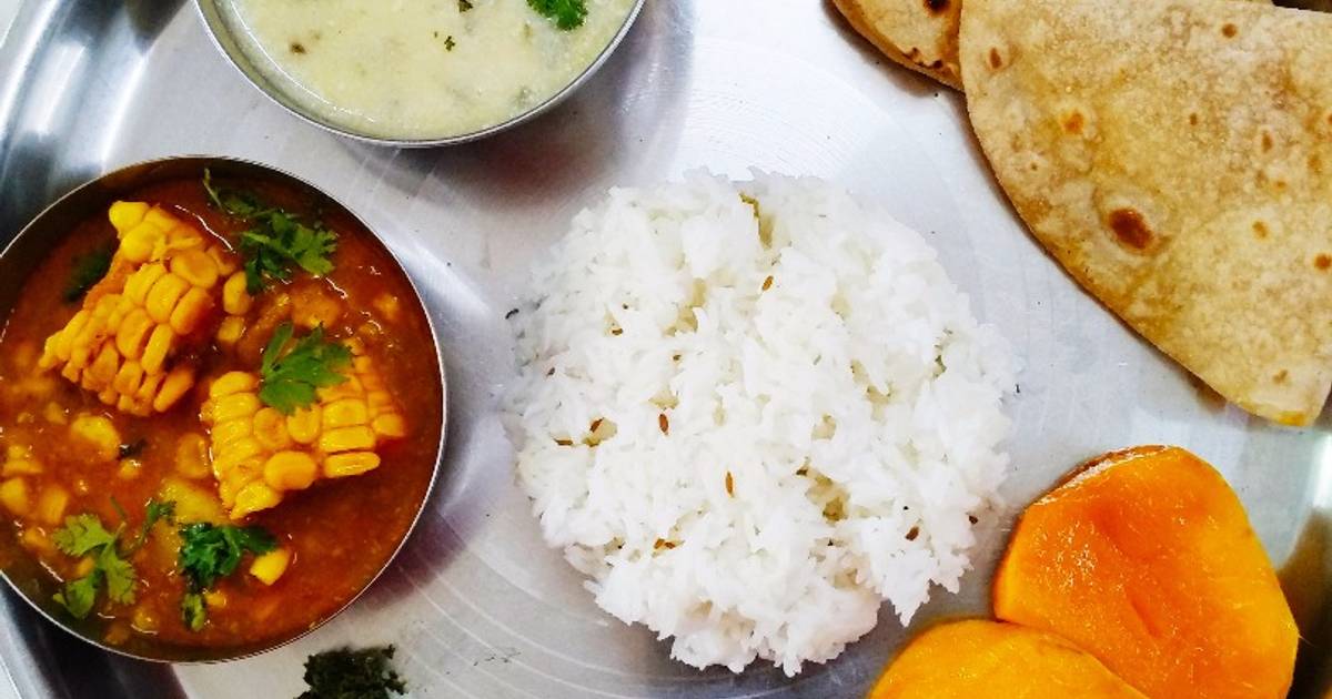 Satvik food-Gujarati thali Recipe by Geeta Godhiwala - Cookpad