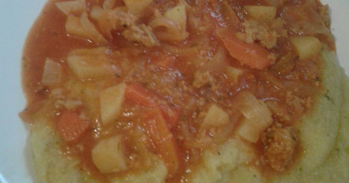 Polenta con salsa suave Receta de Patricia guerra- Cookpad