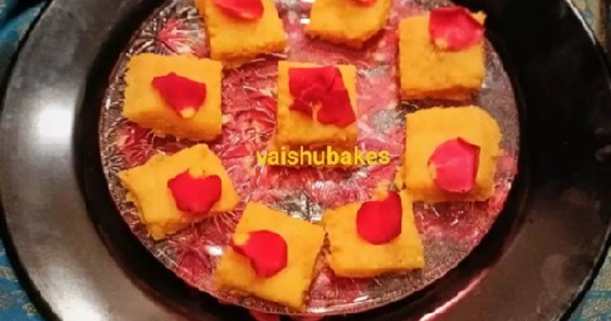 Kesar Rose Kalakand Using Alum Powder Recipe by Vaishali Suhas - Cookpad