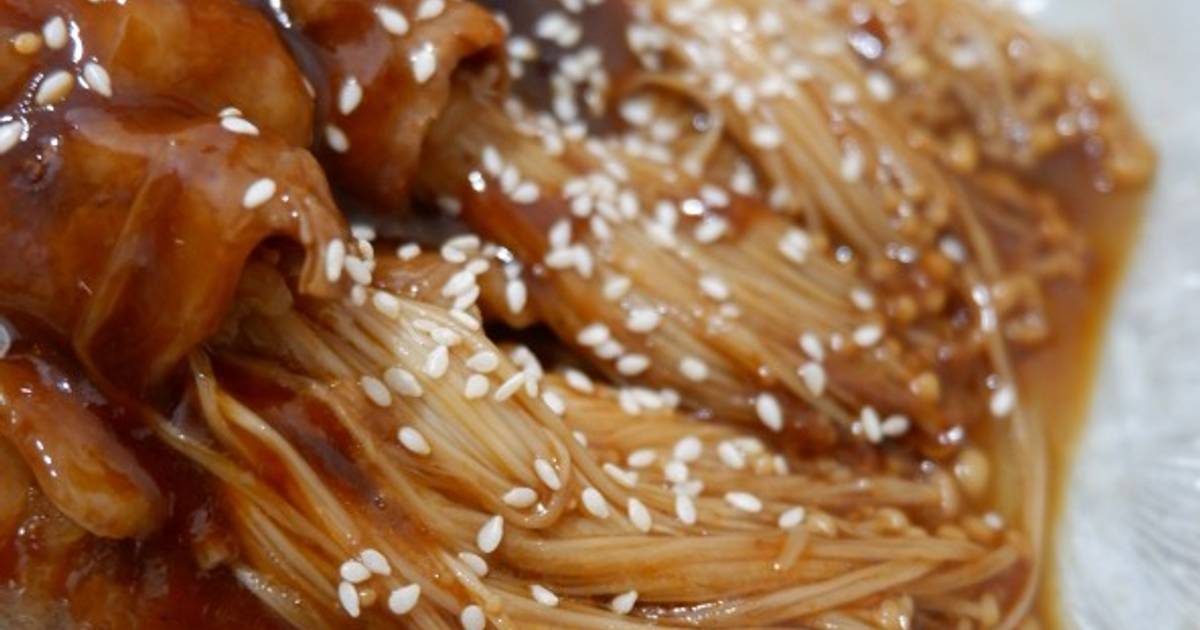 Resep Enoki beef roll oleh widia puspita - Cookpad