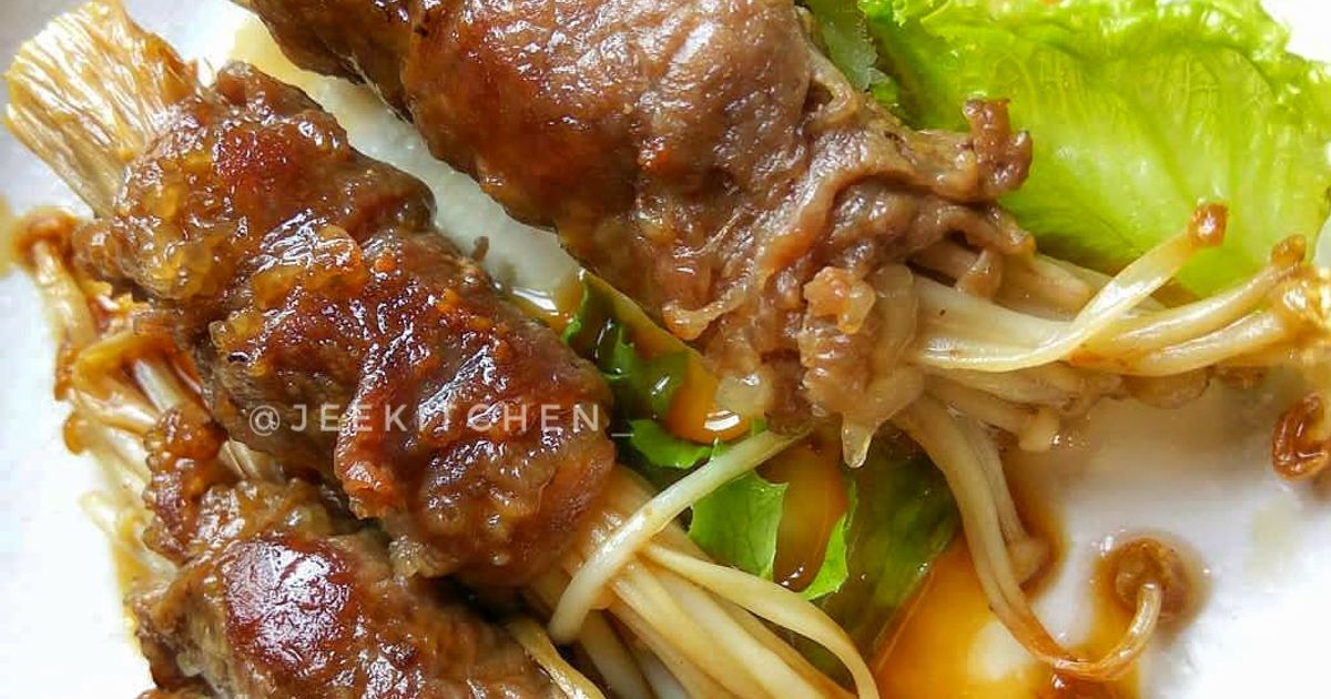 Resep Enoki Beef Rolls || Daging Gulung Jamur Enoki oleh Jeanuary ...